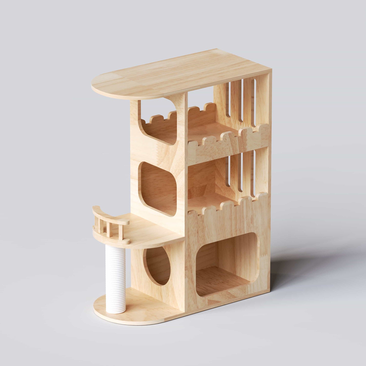 Rubberwood Modern Cat Furniture, Side Table for Cats 70*35*93cm – petomg