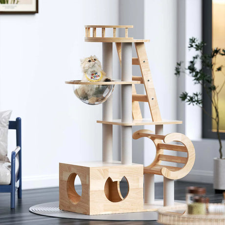 Cat Tree & Cat Tower | Rubberwood | Free shipping over AU & US | PETOMG ...