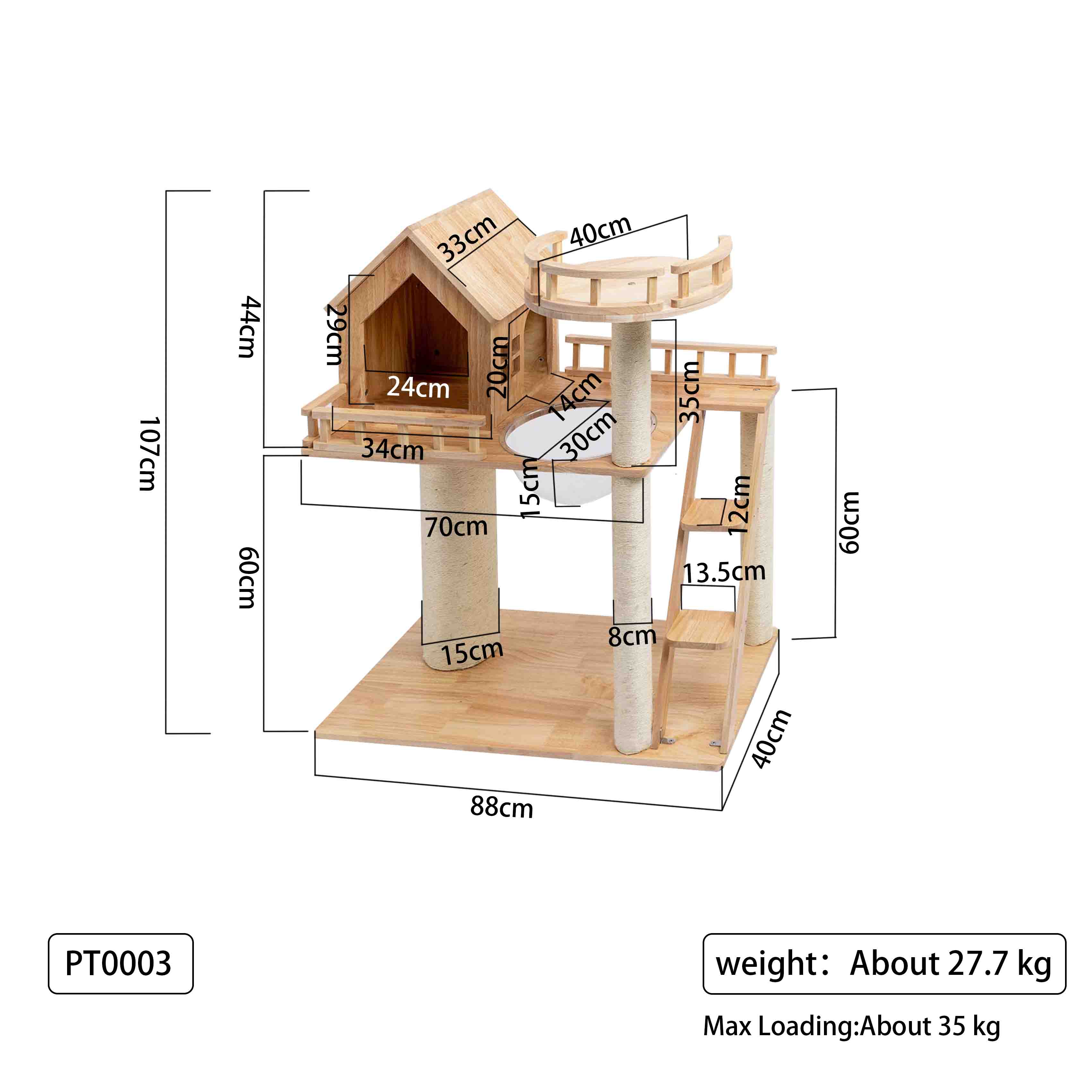 Cat Tree & Cat Tower | Rubberwood | Free shipping over AU & US | PETOMG ...